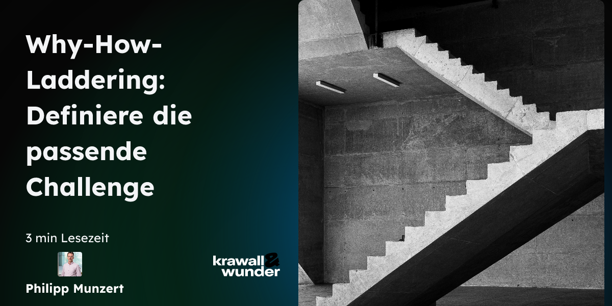 Why-How-Laddering: Definiere die passende Challenge | krawall & wunder GmbH