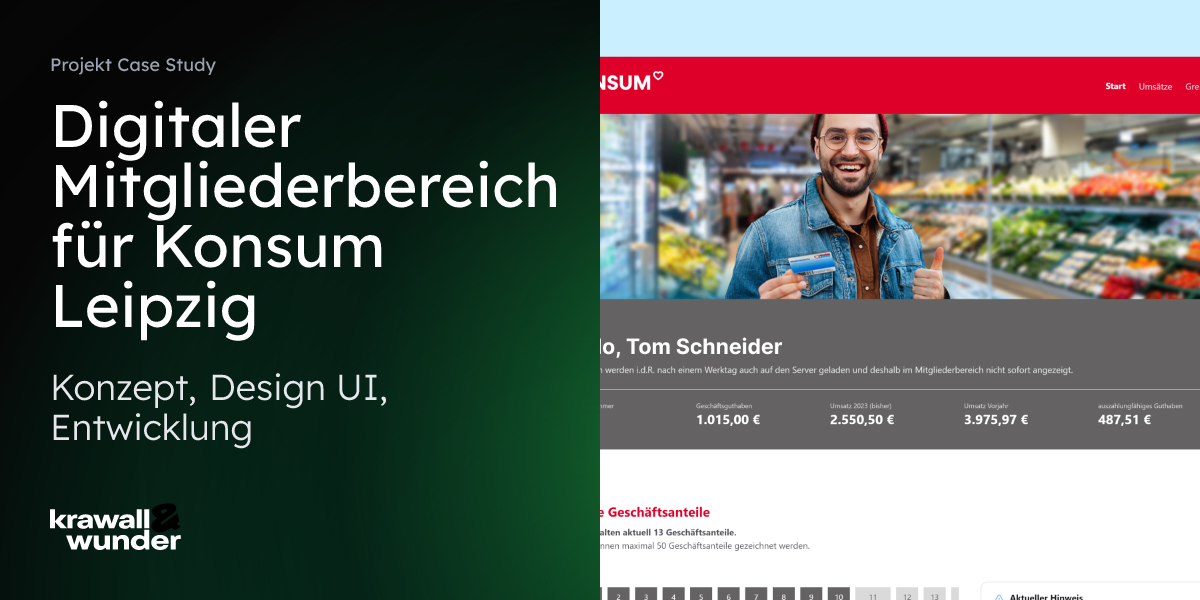 Digitaler Mitgliederbereich für Konsum Leipzig | krawall & wunder GmbH | krawall & wunder GmbH
